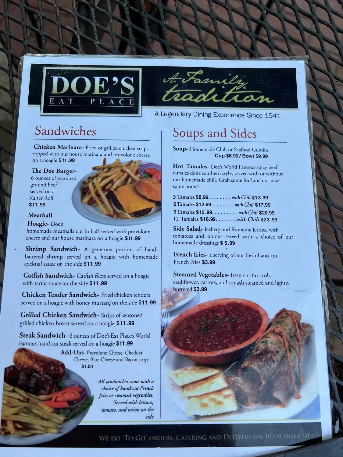 Doe's Eat Place Menu - Updated October 2025