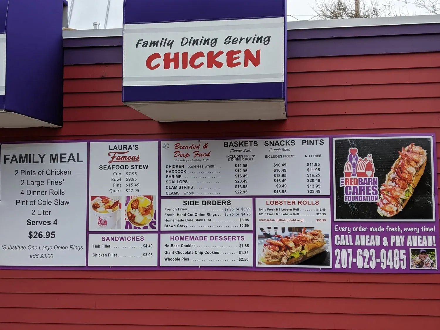 The Red Barn Menu - Updated October 2025