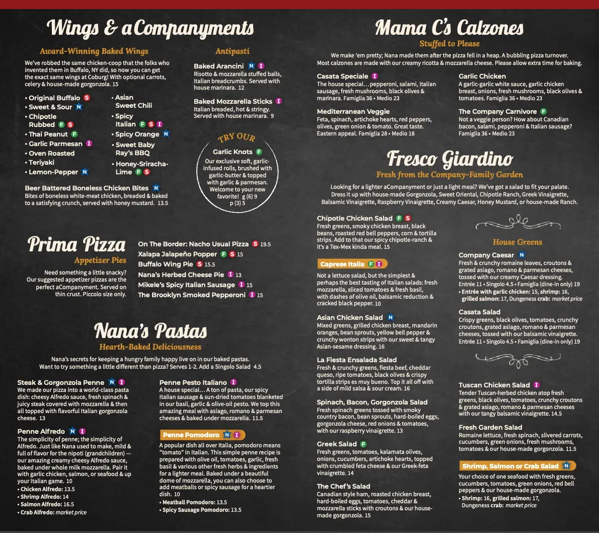 Coburg Pizza Company Menu - Updated October 2025