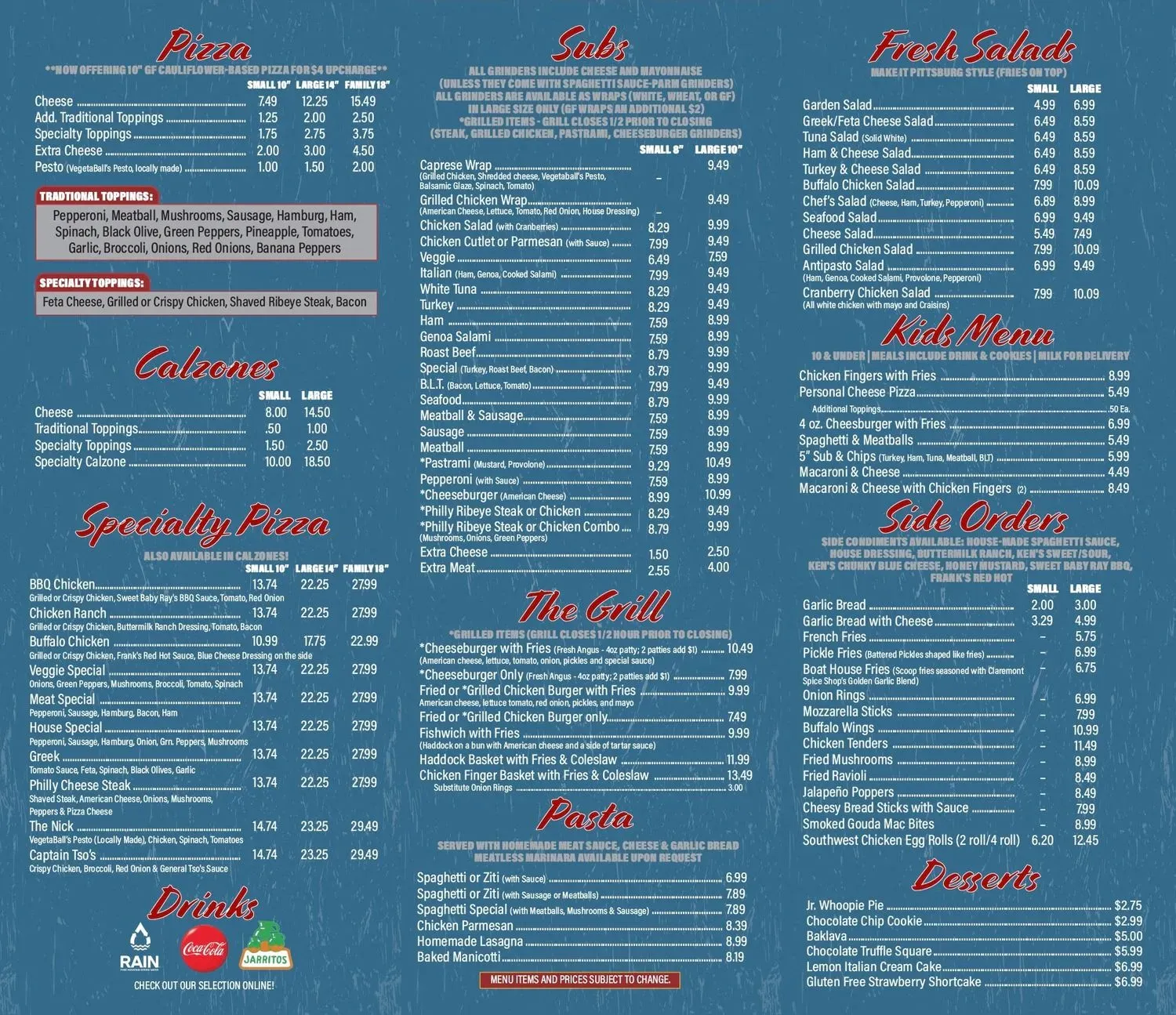 Tremont House of Pizza Menu - Updated October 2025
