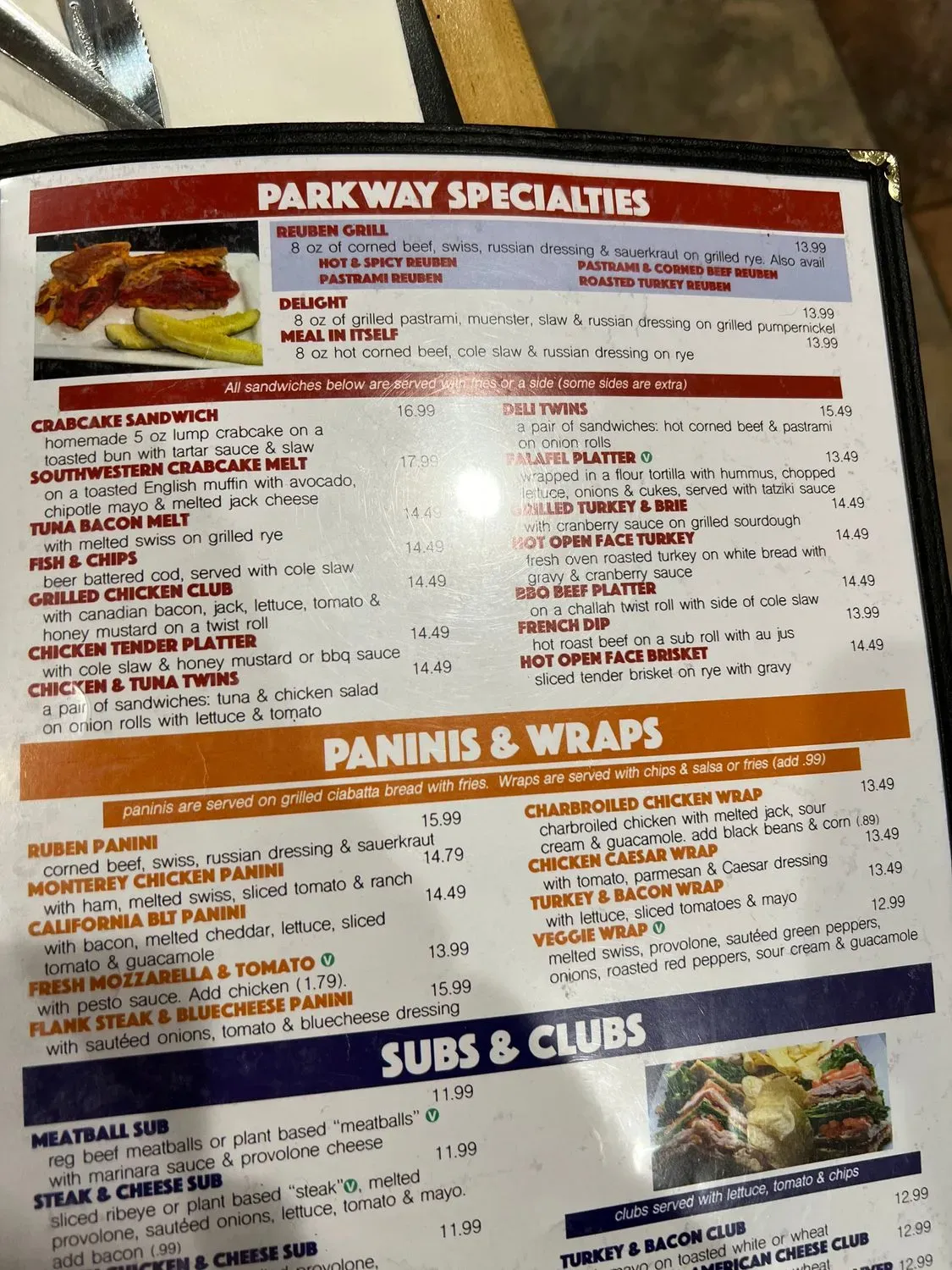 Parkway Deli & Restaurant Menu - Updated October 2025