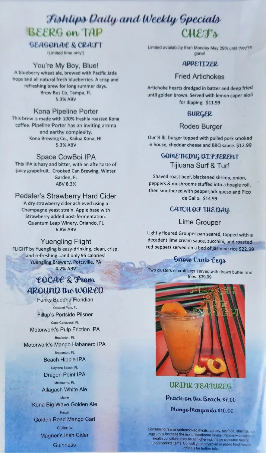 Fishlips Waterfront Bar & Grill Menu - Updated October 2025