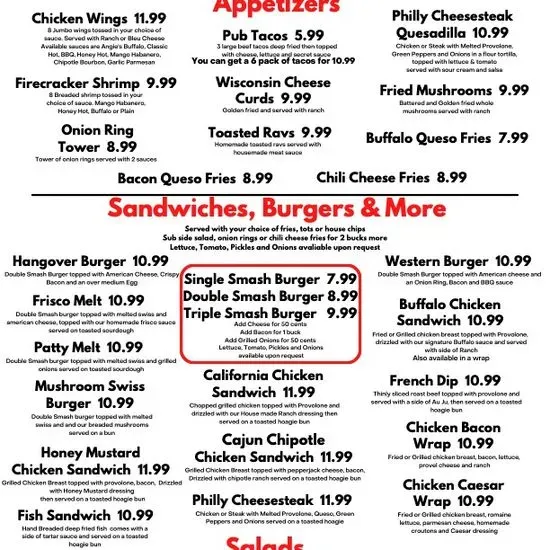 The Corner Pub Menu | Warrenton, MO | Checkle
