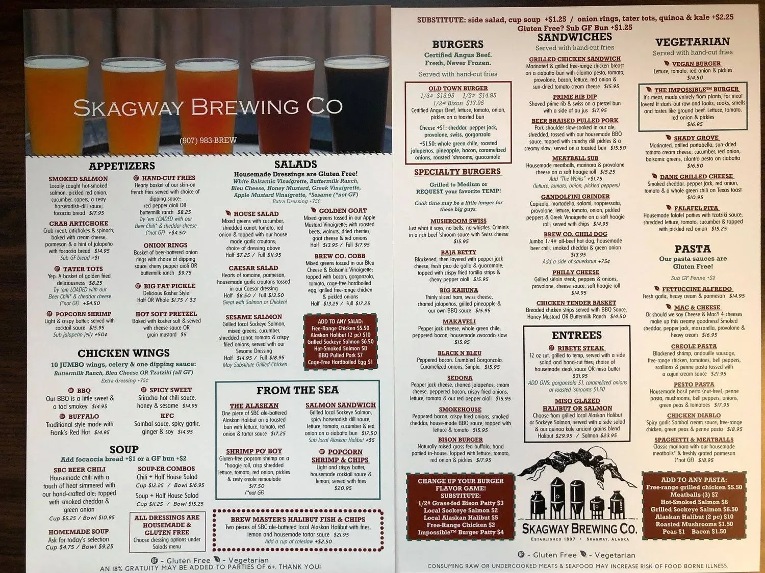 Skagway Brewing Company Menu - Updated October 2025