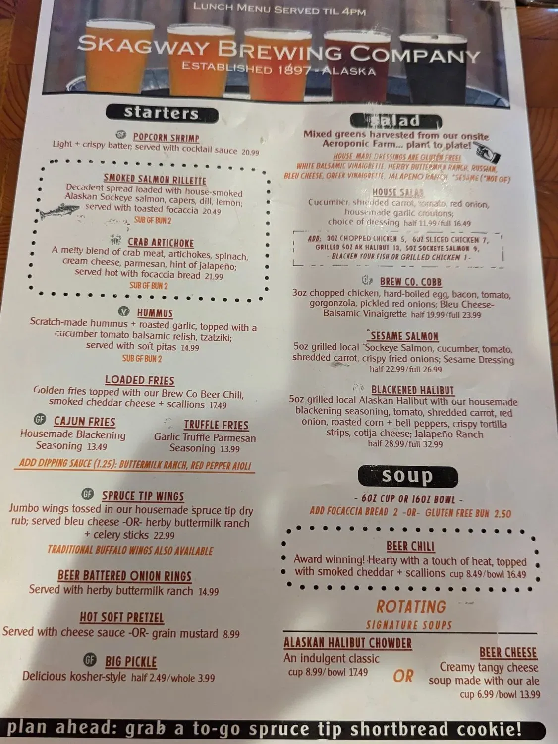 Skagway Brewing Company Menu - Updated October 2025