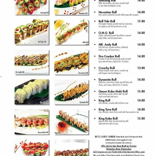 Tokyo Sushi & Hibachi Menu | Huron, SD | Checkle