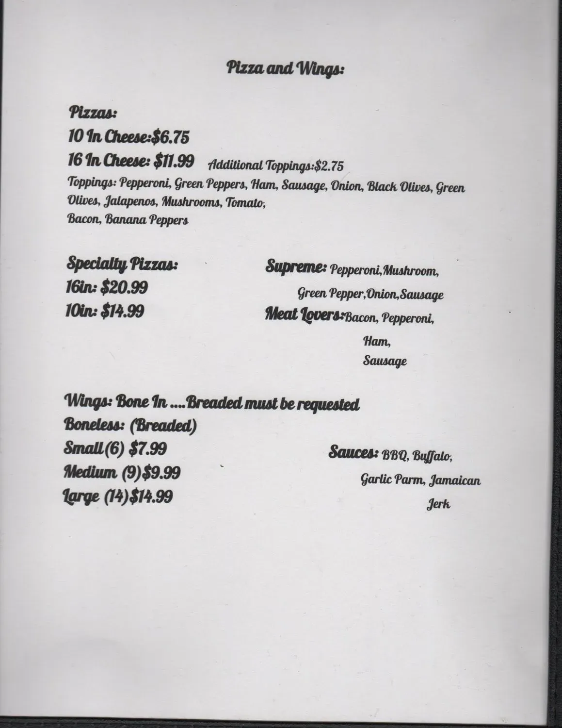 Loaded Barrel Bar and Grill Menu | Celina, OH | Checkle