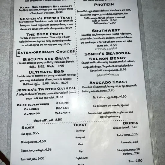 Charlotte's Restaurant Menu | Kenai, AK | Checkle