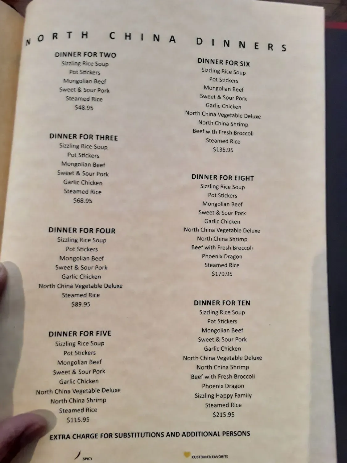 North China Restaurant Menu - Updated October 2025