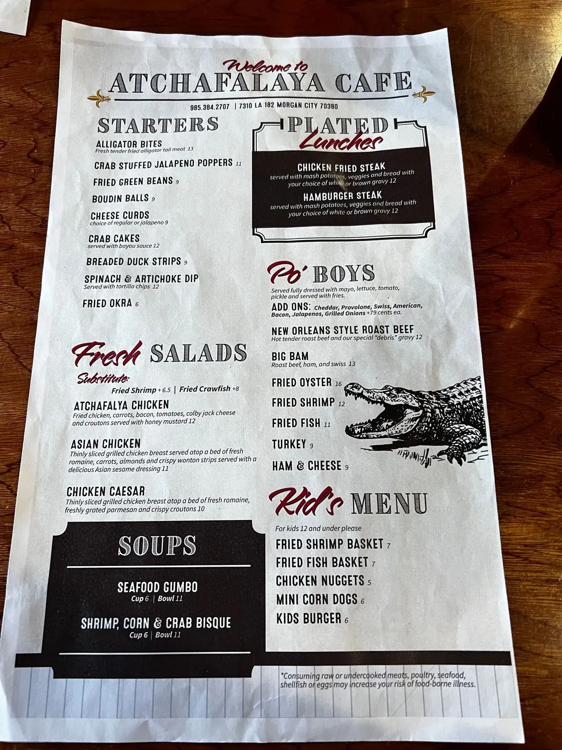 Atchafalaya Cafe Menu - Updated October 2025