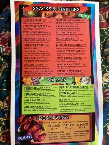 Watershed Restaurant Menu | High Springs, FL | Checkle