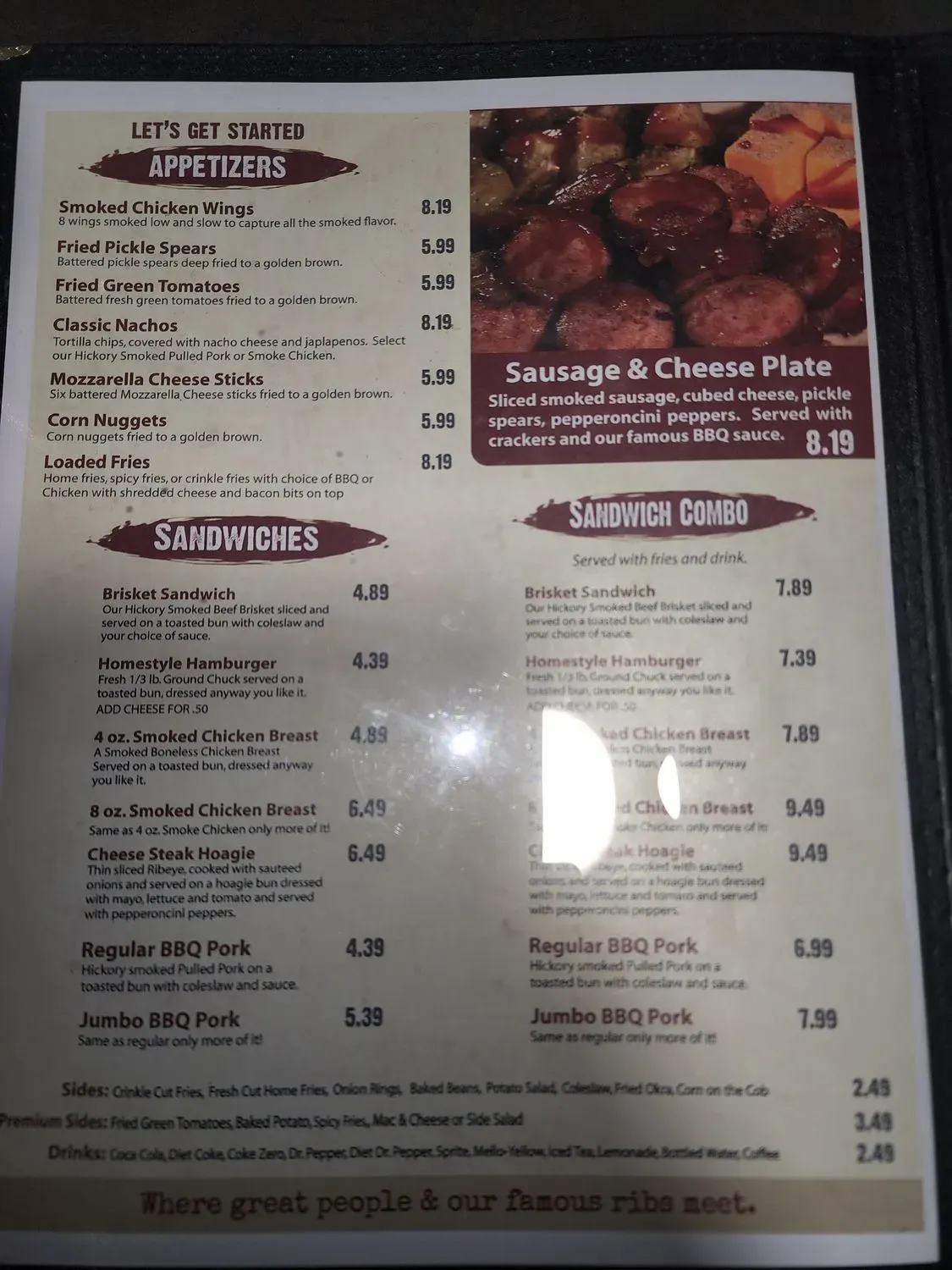 Rib Shack Menu - Updated October 2025