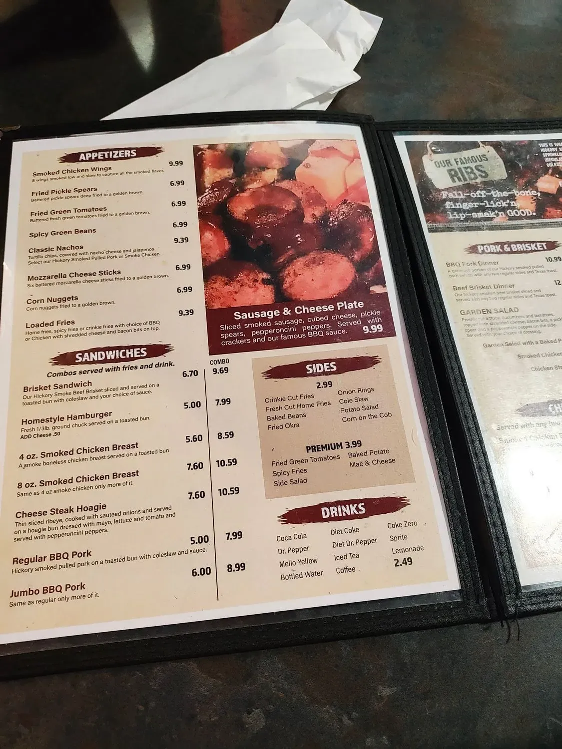 Rib Shack Menu - Updated October 2025