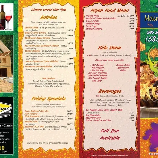 Main Street Grille Menu | Arcade, NY | Checkle
