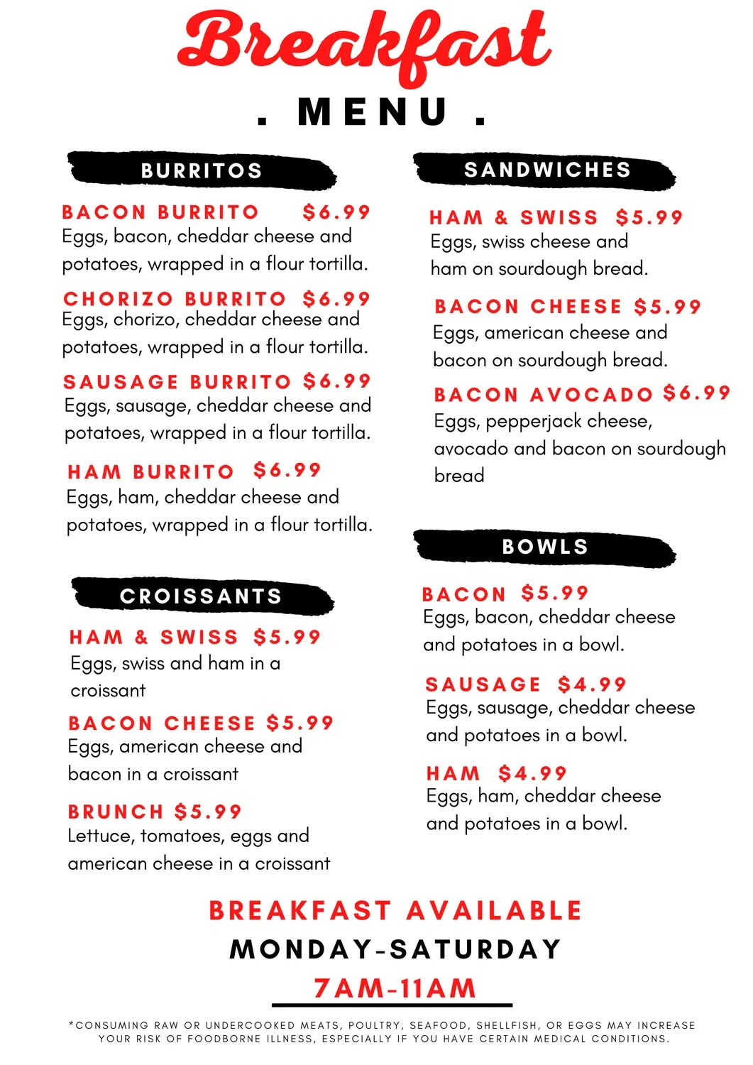 Fred's Burger Menu | Zillah, WA | Checkle