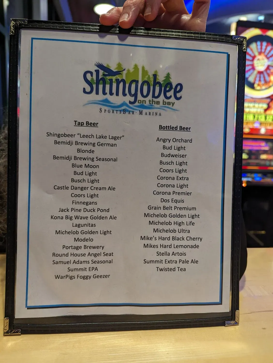 Shingobee on the Bay Menu - Updated October 2025