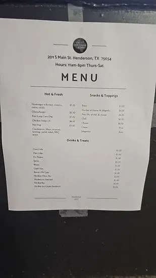 The Concession Stand Menu | Henderson, TX | Checkle