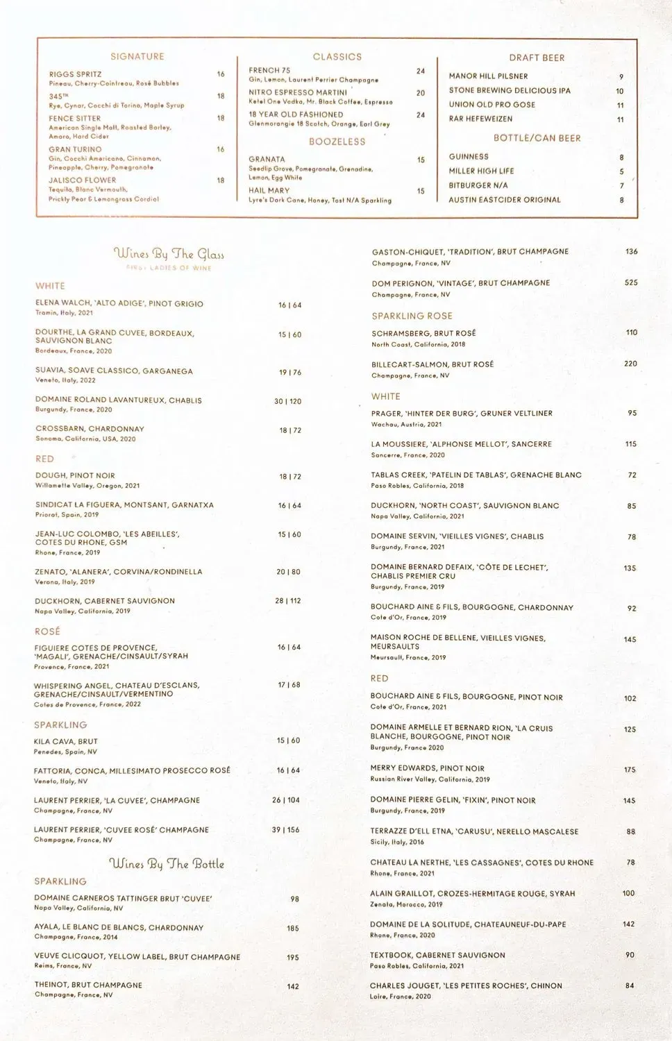 Café Riggs Menu - Updated October 2025
