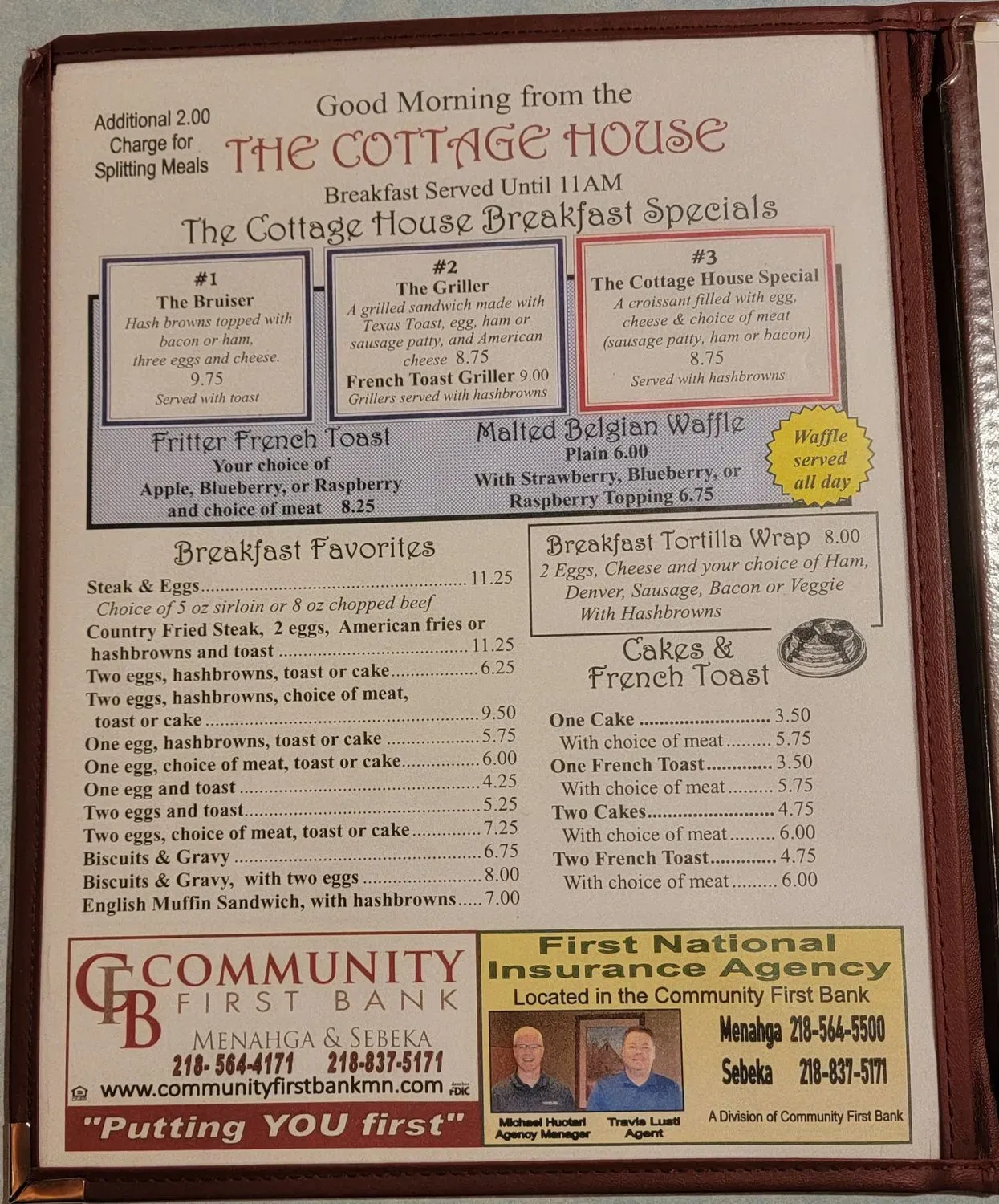 The Cotty- formerly Cottage House Cafe Menu - Updated October 2025