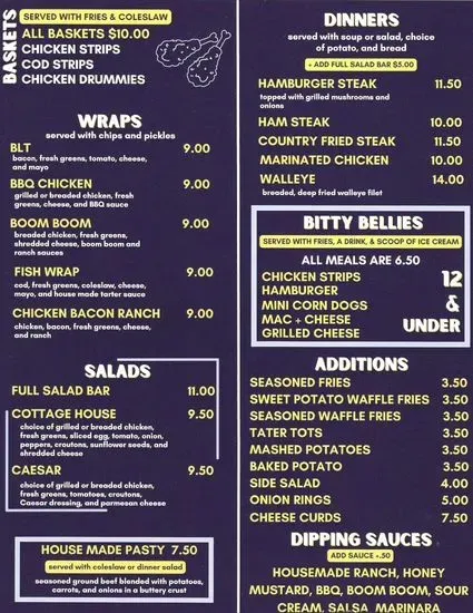 The Cotty- formerly Cottage House Cafe Menu | Menahga, MN | Checkle