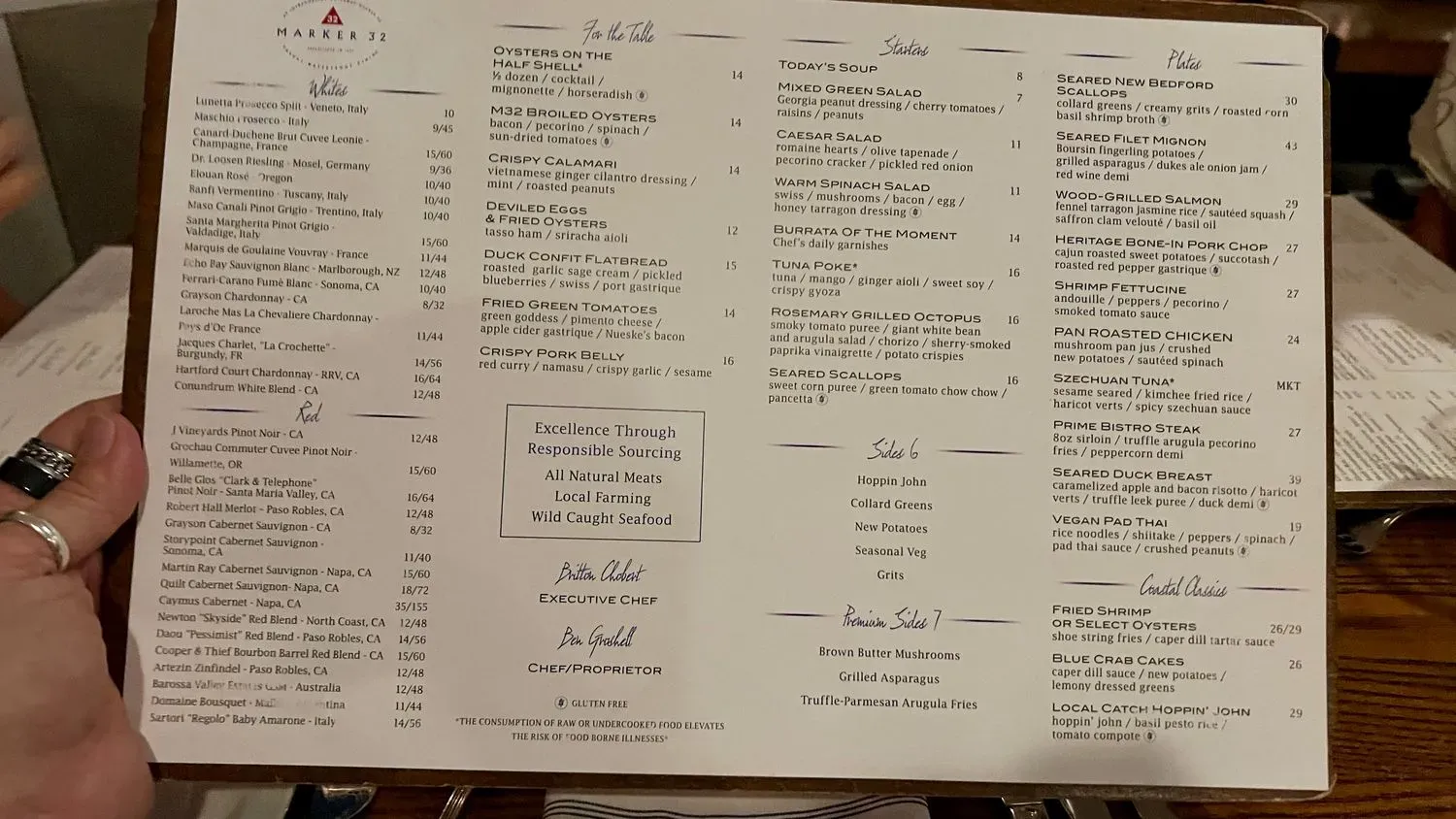 Marker 32 Menu - Updated October 2025