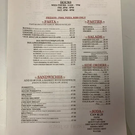 Damian's Pasta Works Menu | Iron Mountain, MI | Checkle