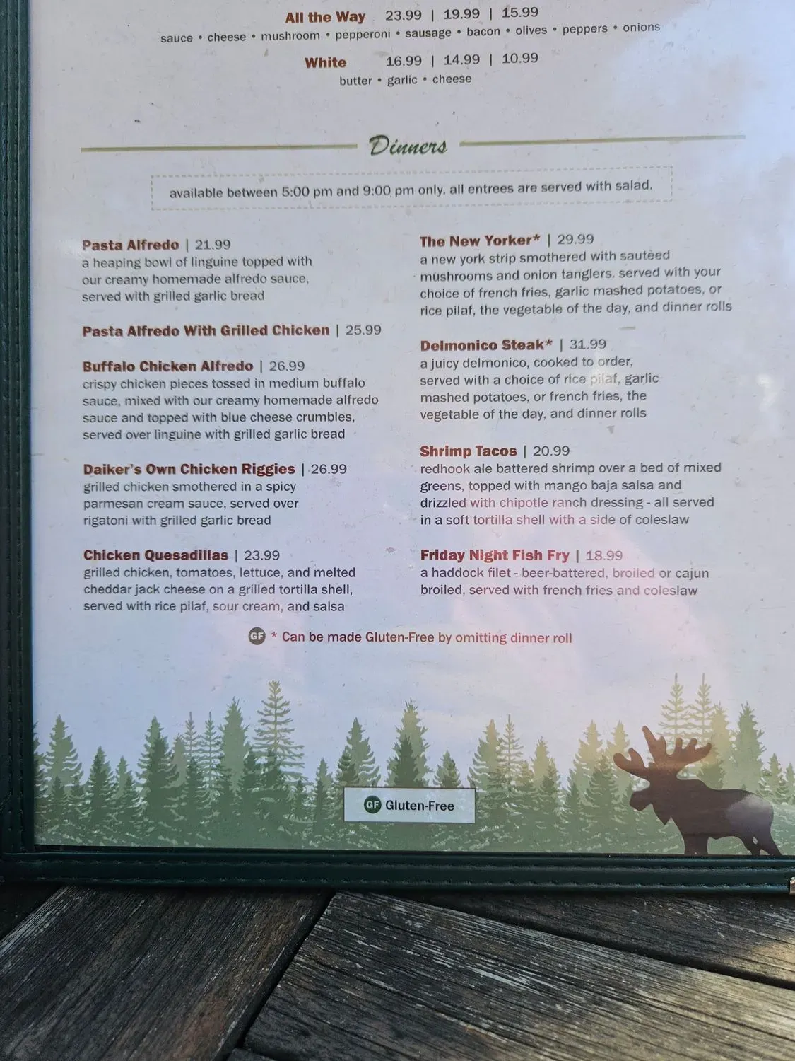 Daiker's Menu - Updated November 2025