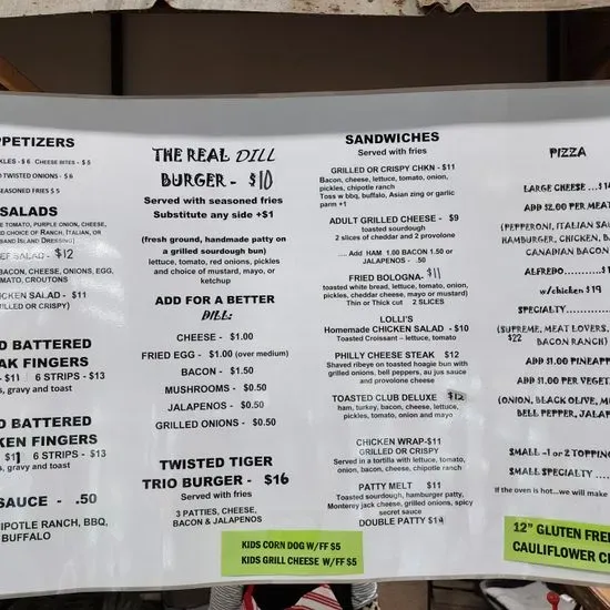 The Twisted Pickle Menu | Blue Ridge, TX | Checkle