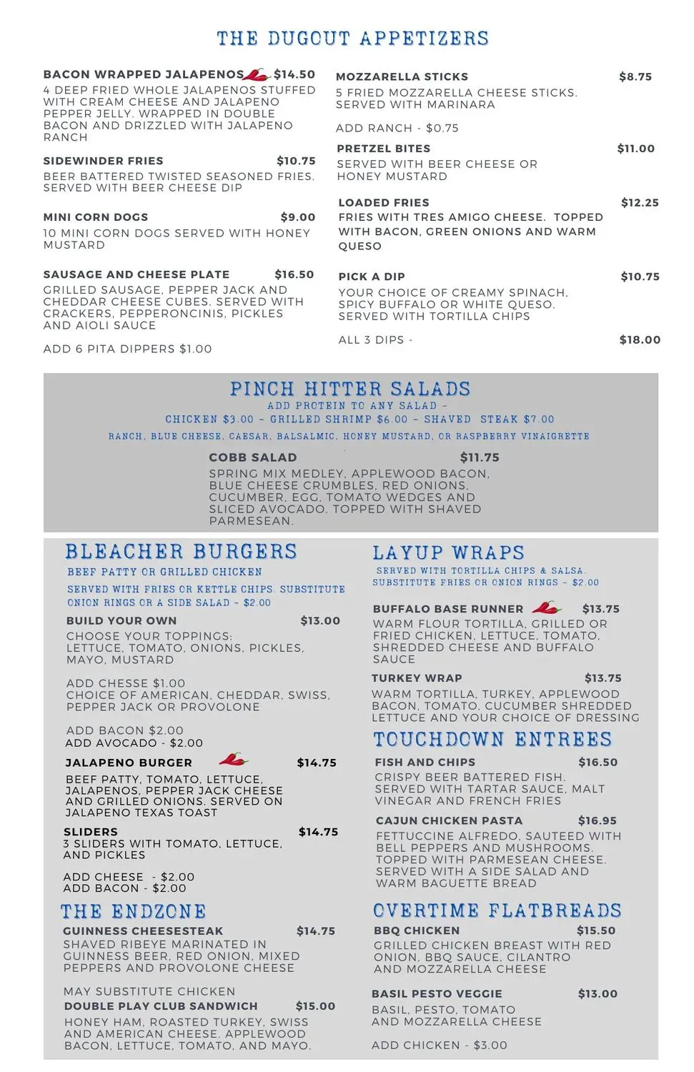 Owners Box Sports Grill Menu | Lakeland, TN | Checkle