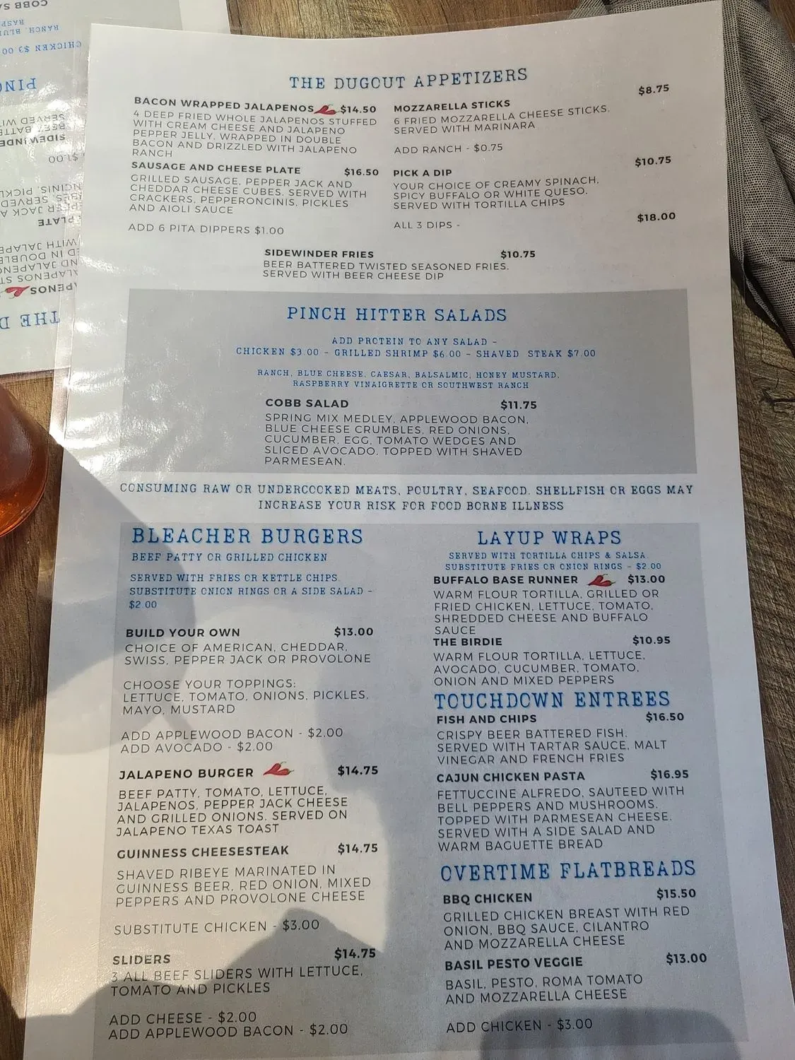 Owners Box Sports Grill Menu | Lakeland, TN | Checkle