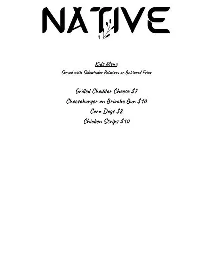 Native Restaurant Menu | Sparta, IL | Checkle