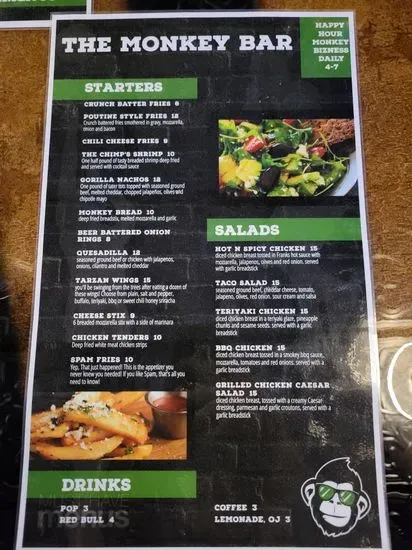 The Monkey Bar Menu | Marysville, WA | Checkle