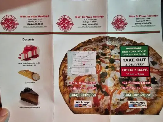 Main St Pizza Hastings Menu | Hastings, FL | Checkle
