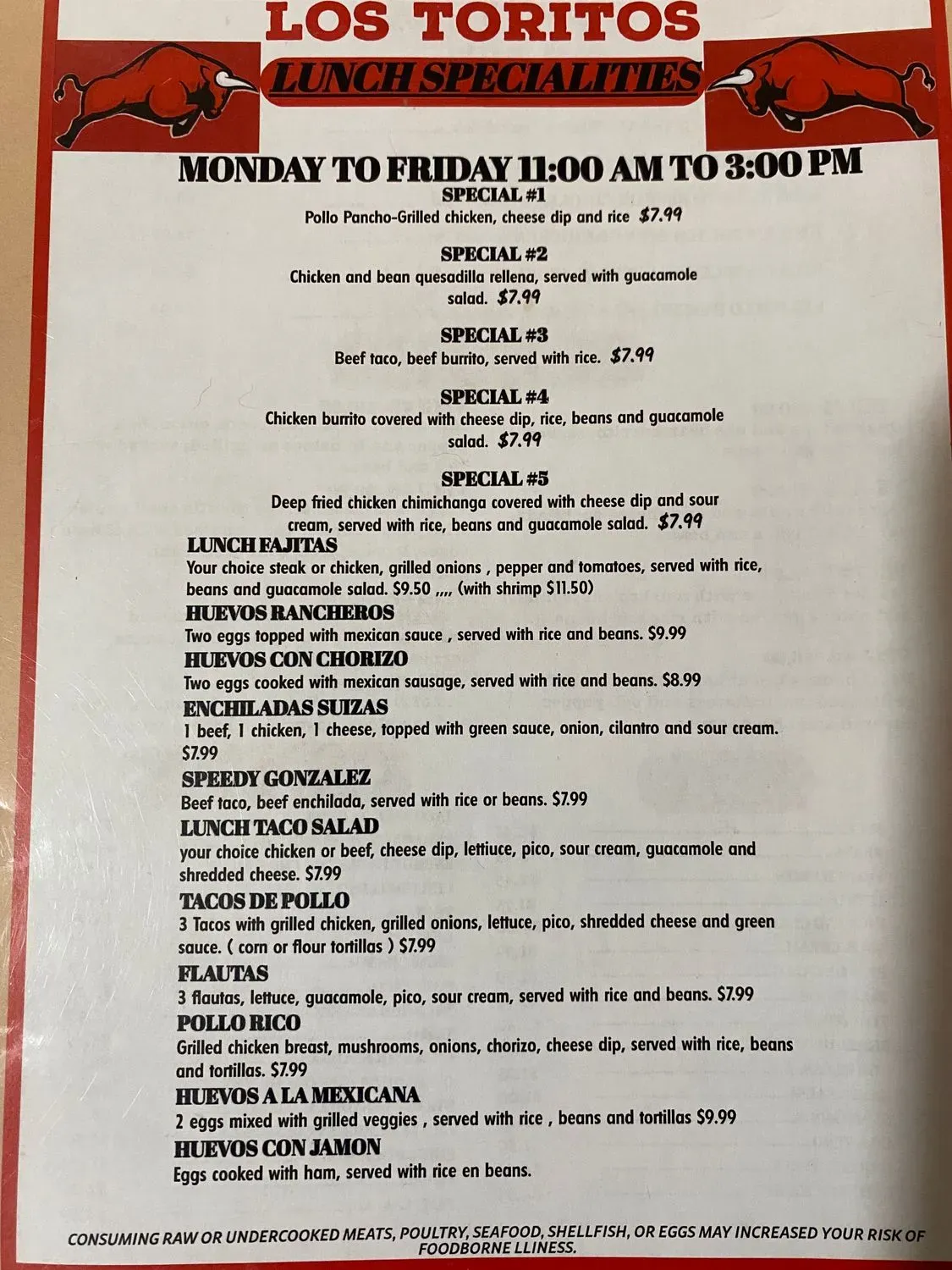 Los Toritos Mexican Restaurant Wartburg Menu - Updated October 2025