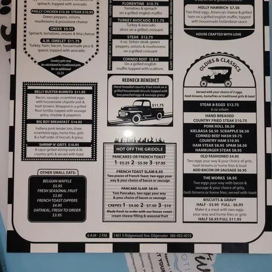 A.M. CAFE EDGEWATER Menu | Edgewater, FL | Checkle