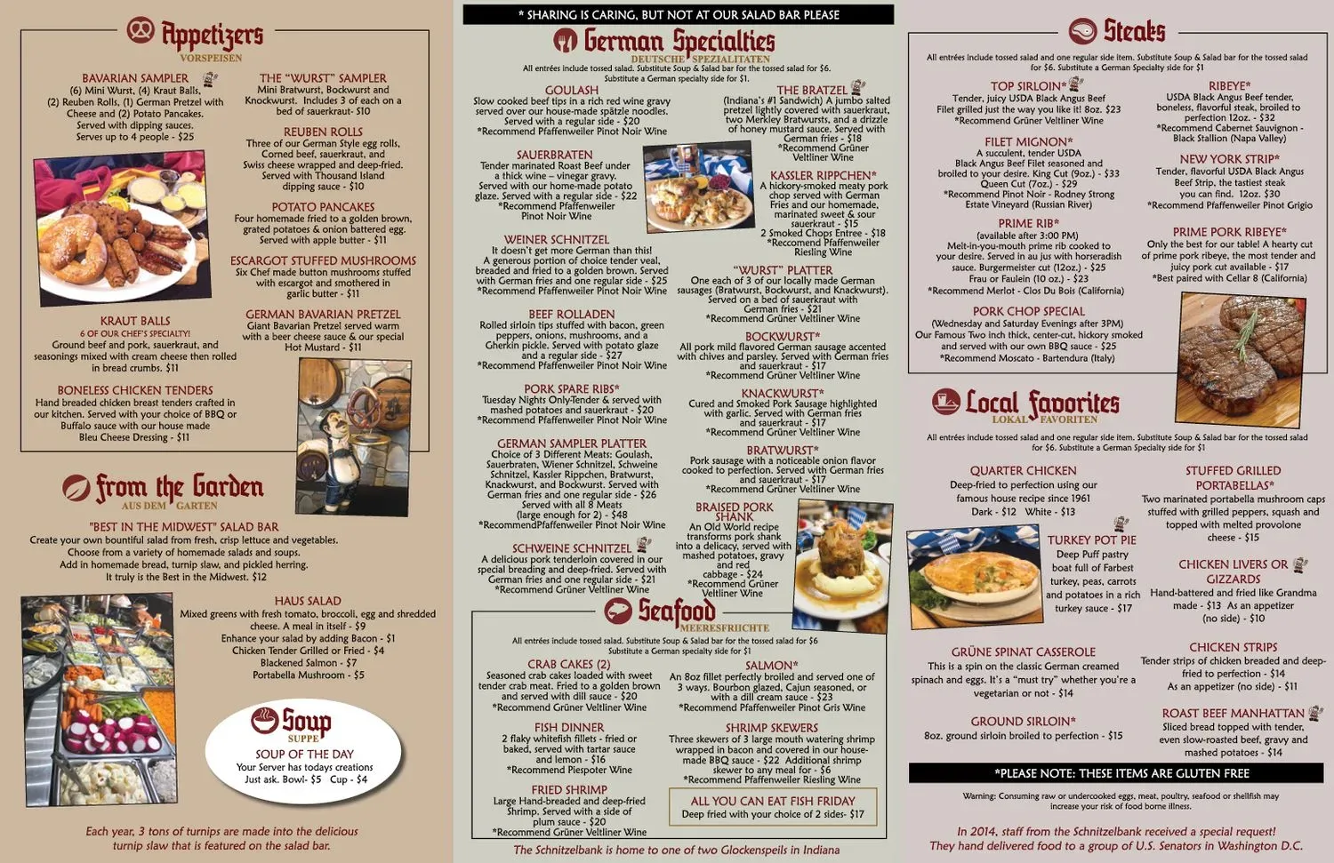 Schnitzelbank Menu - Updated October 2025
