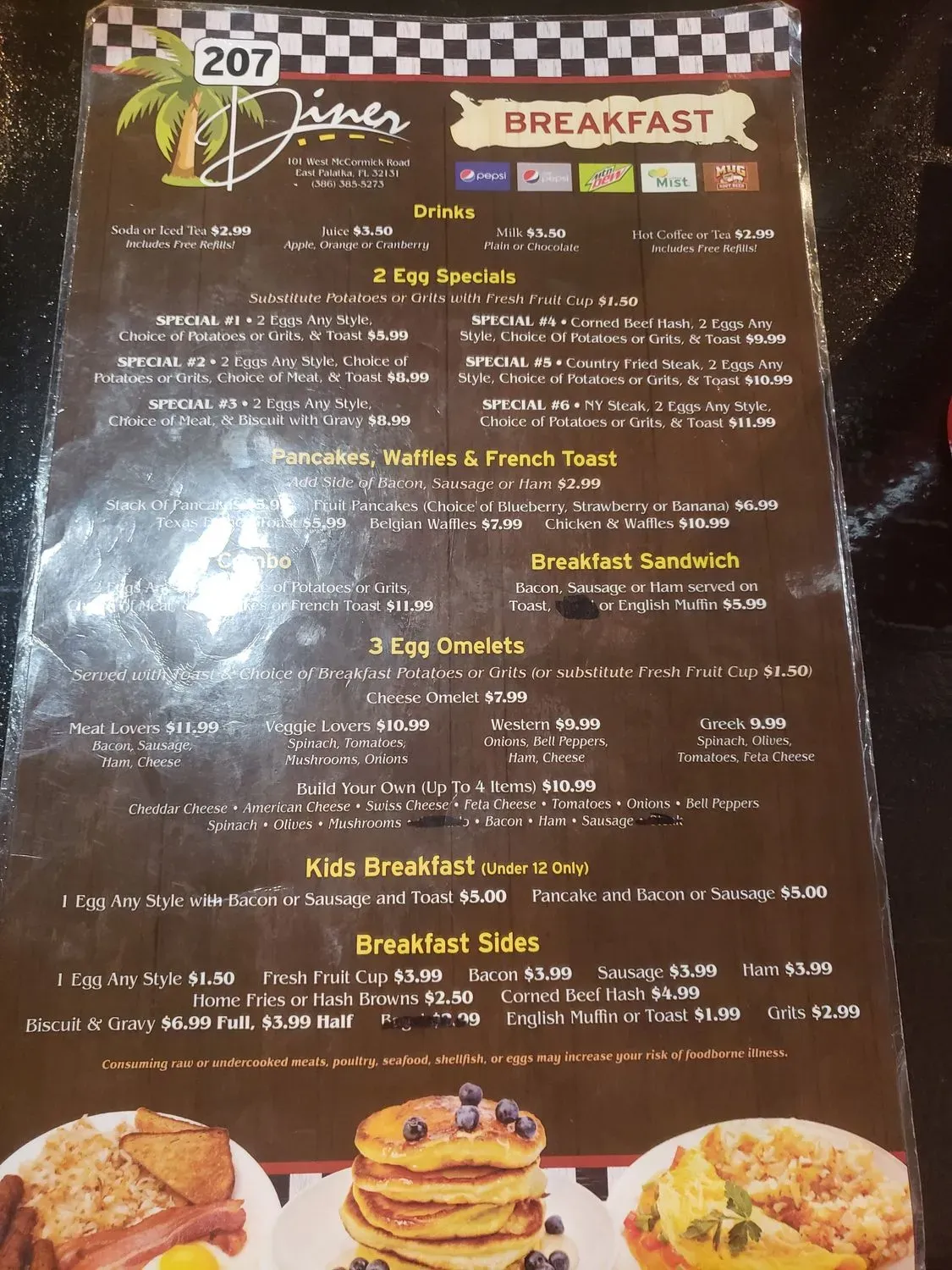 207 Diner Menu | East Palatka, FL | Checkle