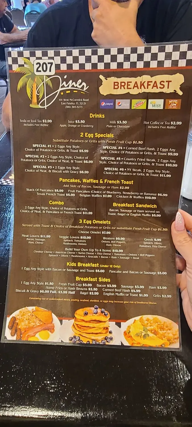 207 Diner Menu | East Palatka, FL | Checkle
