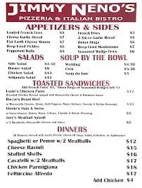 Jimmy Neno’s Pizzeria & Taproom Menu | Brookfield Township, OH | Checkle