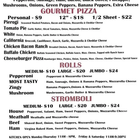 Jimmy Neno’s Pizzeria & Taproom Menu | Brookfield Township, OH | Checkle