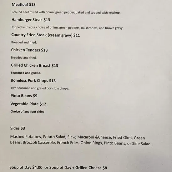 Denton's Diner Menu | Loudon, TN | Checkle