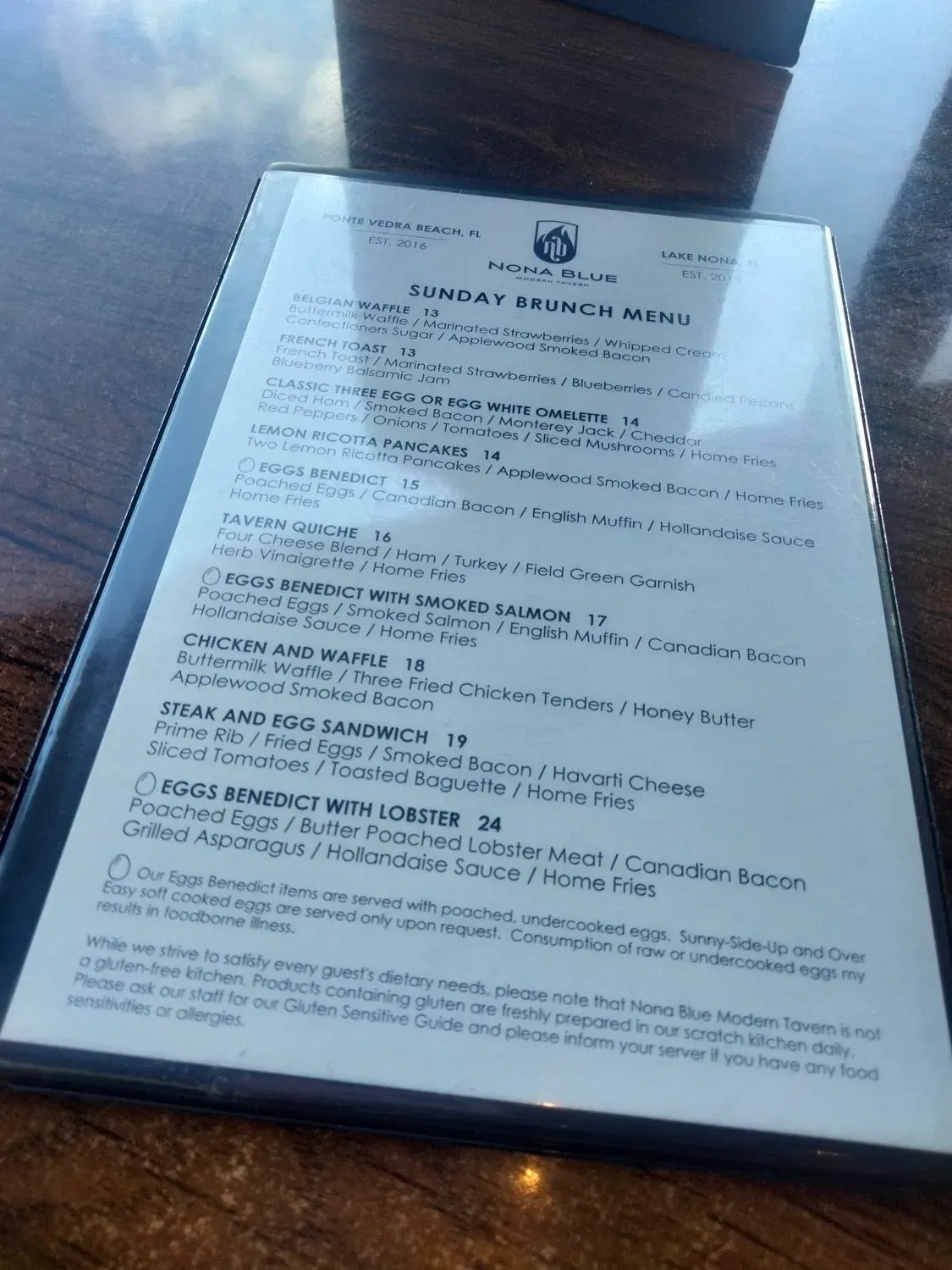Nona Blue Modern Tavern Menu - Updated October 2025