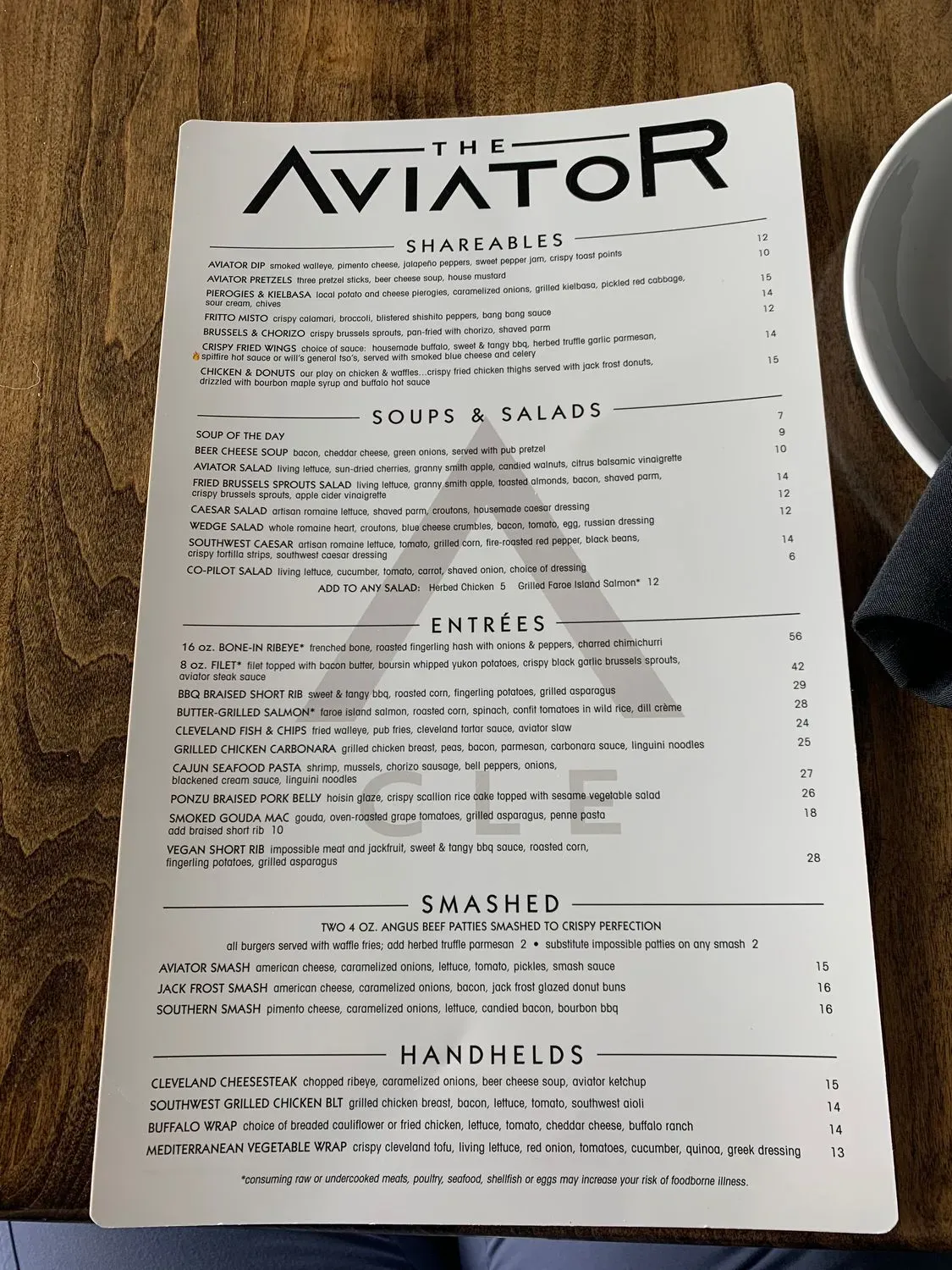 The Aviator Pub & Restaurant Menu - Updated November 2025
