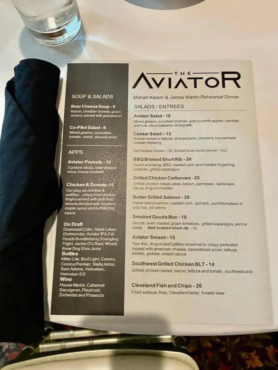 The Aviator Pub & Restaurant Menu - Updated November 2025