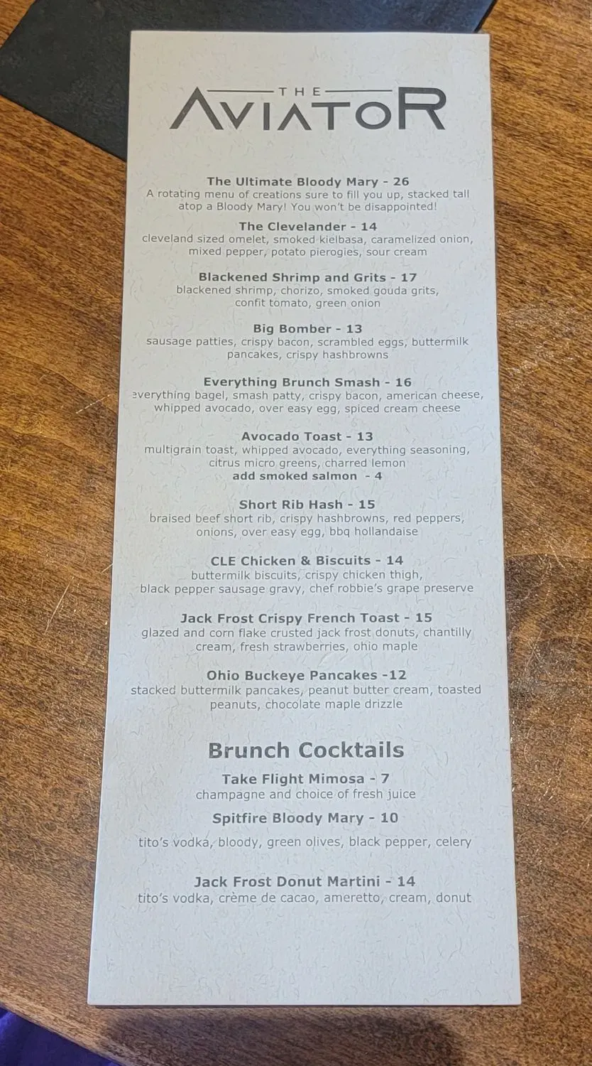 The Aviator Pub & Restaurant Menu - Updated November 2025