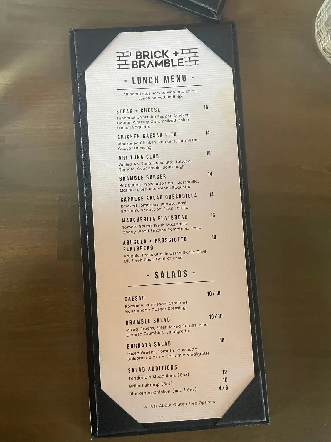 Brick + Bramble Menu - Updated November 2025