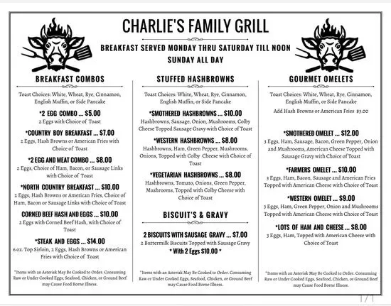 Charlie's Family Grill Menu | Hart, MI | Checkle