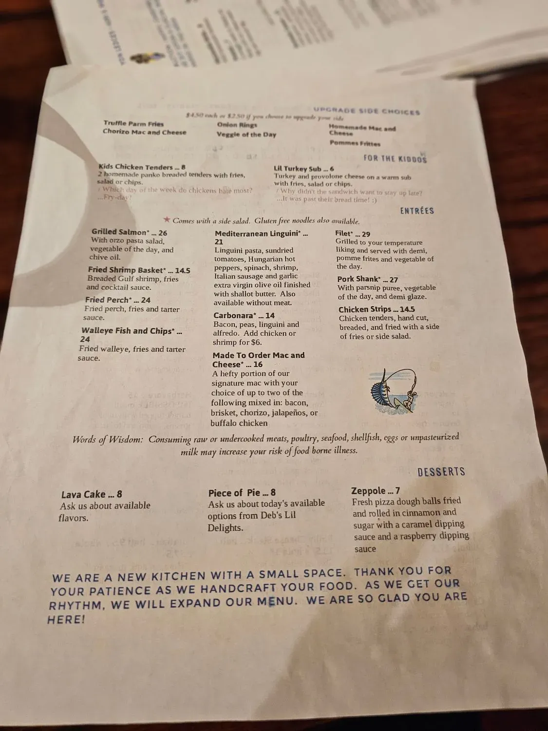 Halcyon Ledges Menu - Updated September 2025