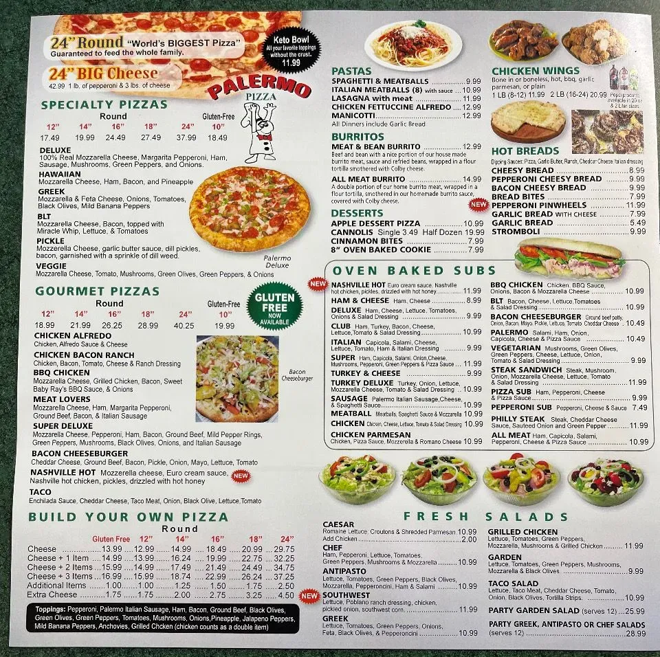 Palermo Pizza Sparta Menu | Sparta, MI | Checkle