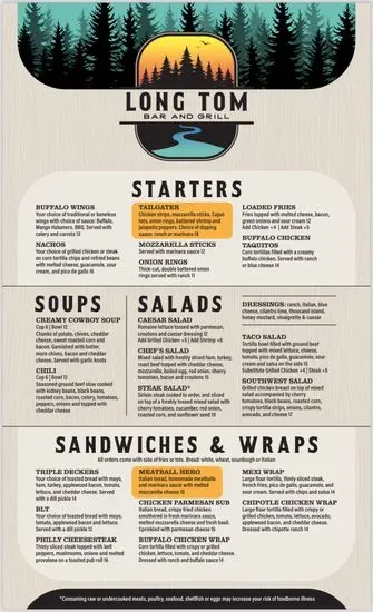 Long Tom Bar & Grill Menu | Veneta, OR | Checkle